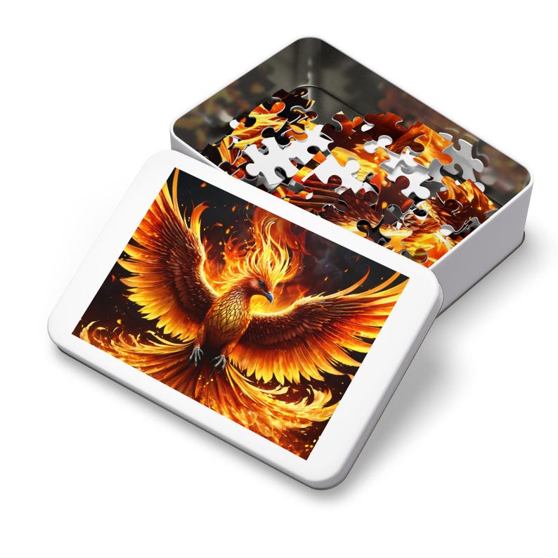 Phoenix Fire Jigsaw Puzzle With Tin, 1000-piece Puzzle, Gift for Puzzle ...