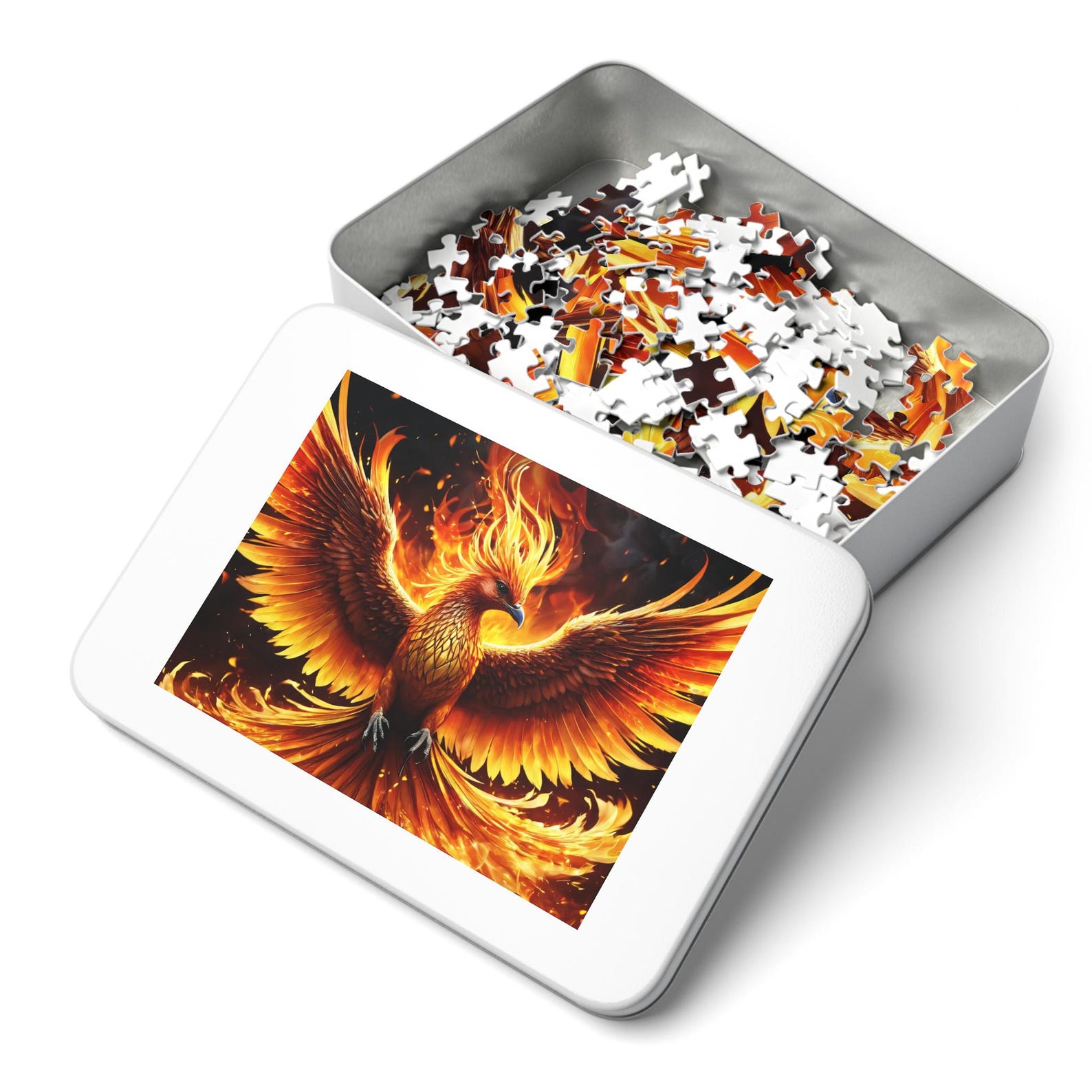 Phoenix Fire Jigsaw Puzzle With Tin, 1000-piece Puzzle, Gift for Puzzle ...
