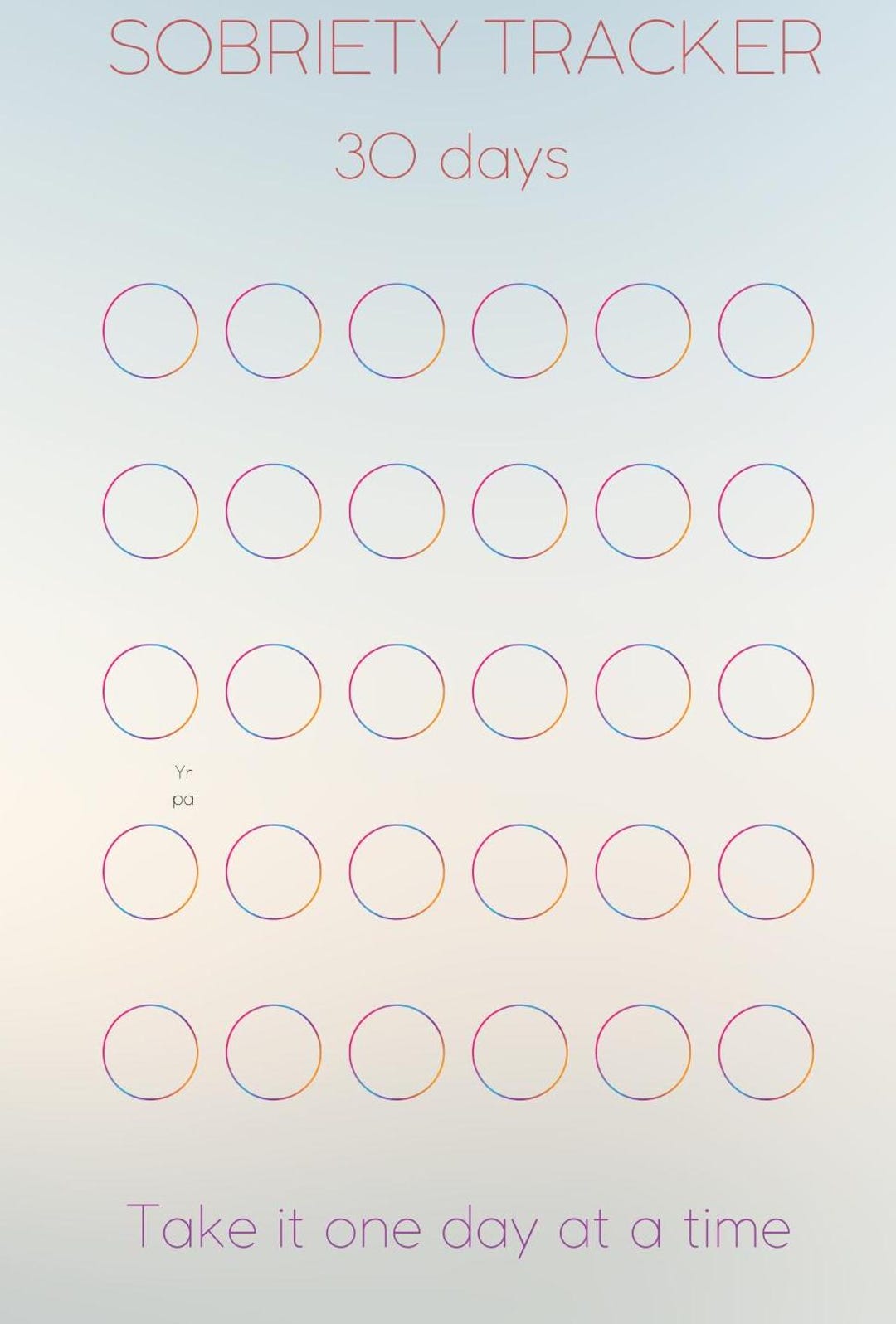 Printable 30-day Sobriety Tracker| Digital Habit Tracker| Self-care ...