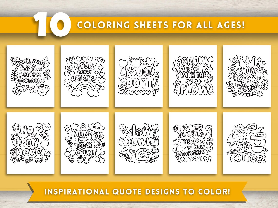 Inspirational Quotes Coloring Pages for Adults Kids Printable ...