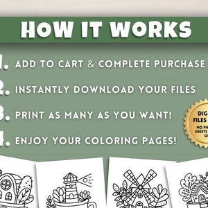 Tiny Gardens Coloring Pages for Adults Kids, Bold and Easy Coloring ...