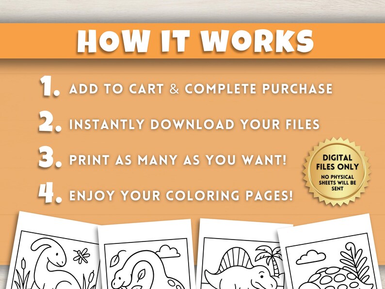Cute Dinosaur Coloring Pages for Kids, Dinosaur Art, Birthday Party ...