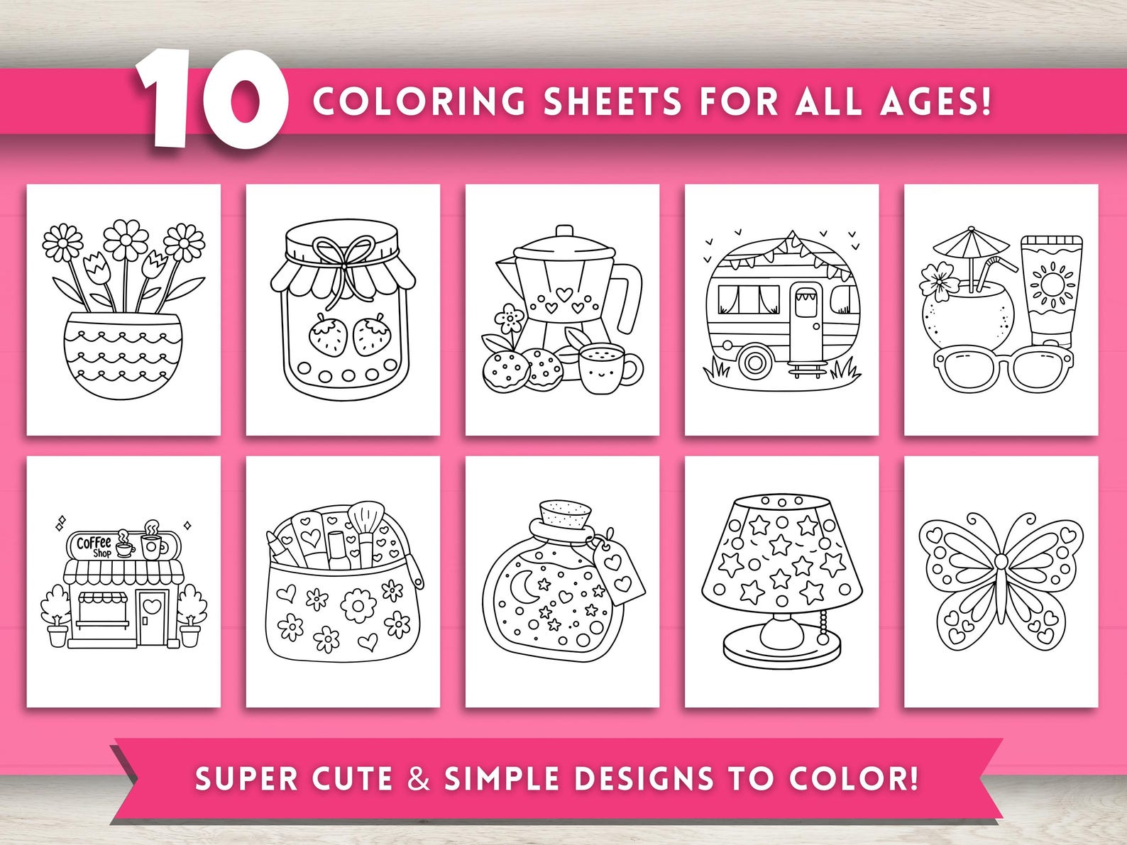 Cute and Simple Coloring Pages for Adults & Kids, Girl Coloring Pages ...