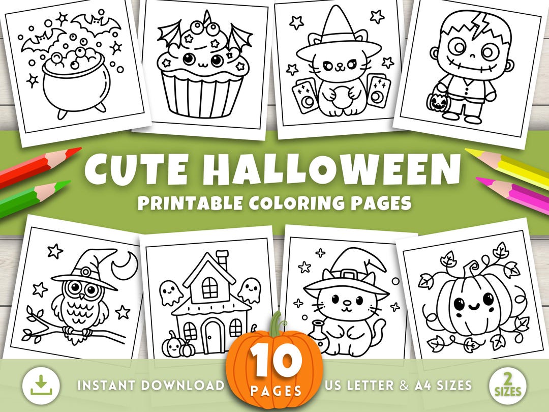 Bold and Easy Halloween Coloring Pages for Kids & Adults, Cute ...