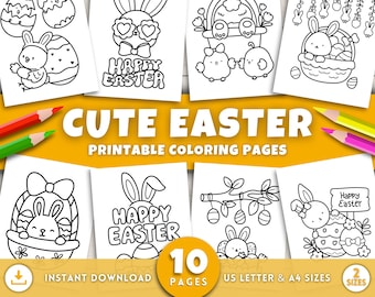 Easter Easy Coloring Pages for Kids, Toddlers Preschoolers, Kids Easter ...
