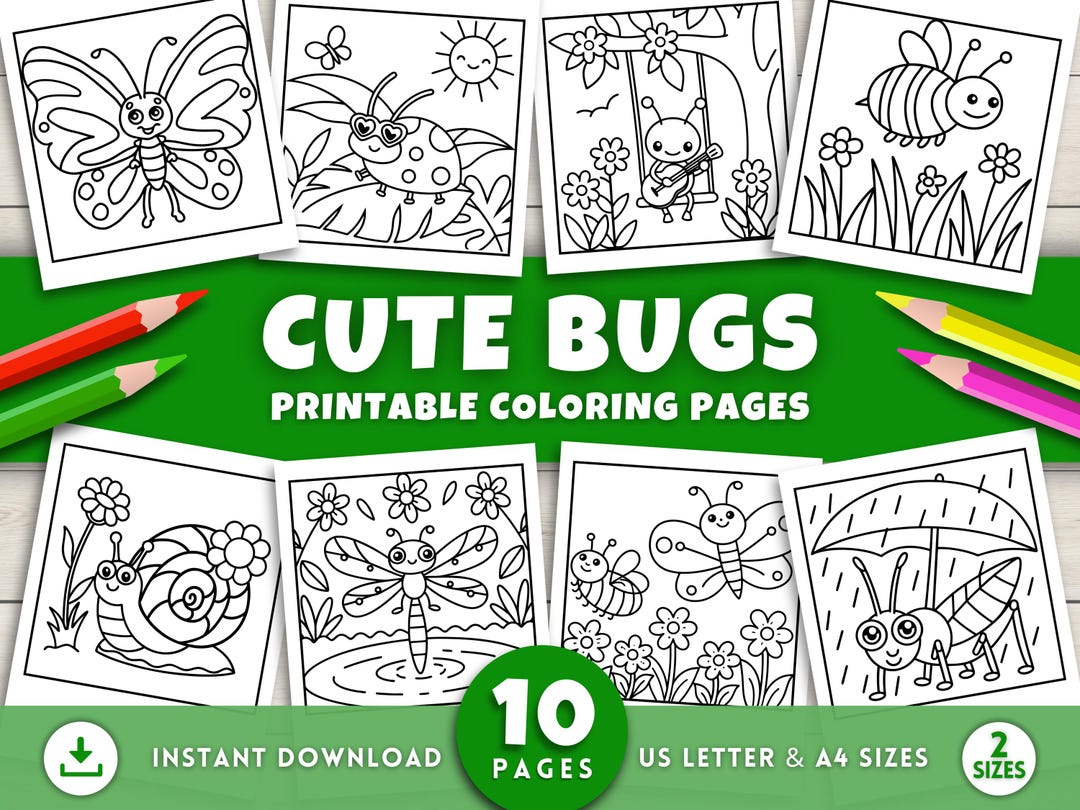 Bold and Easy Bugs Coloring Pages for Kids, Toddlers & Preschoolers ...