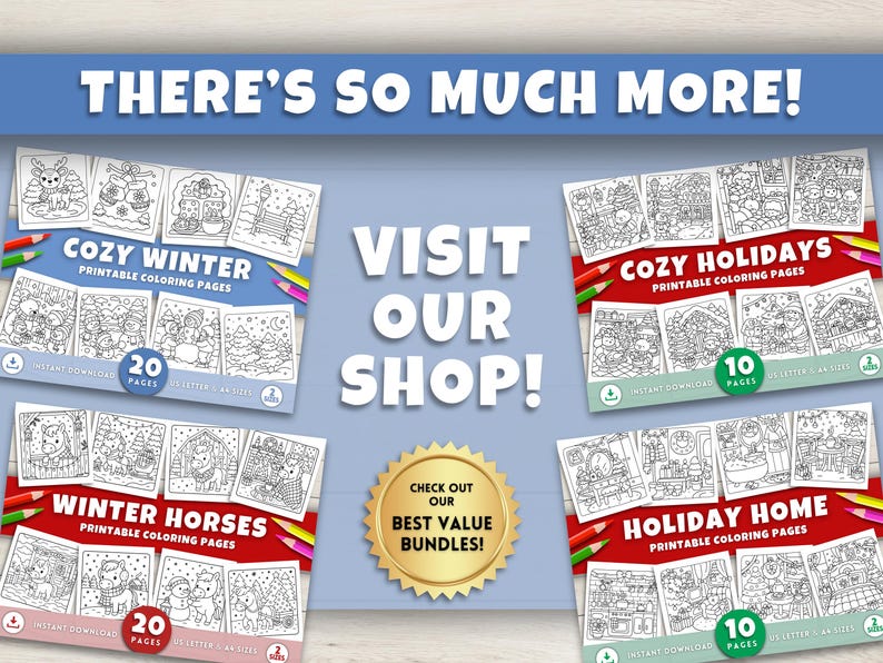 Cute Winter Coloring Pages for Kids, Winter Coloring Sheets, Christmas ...