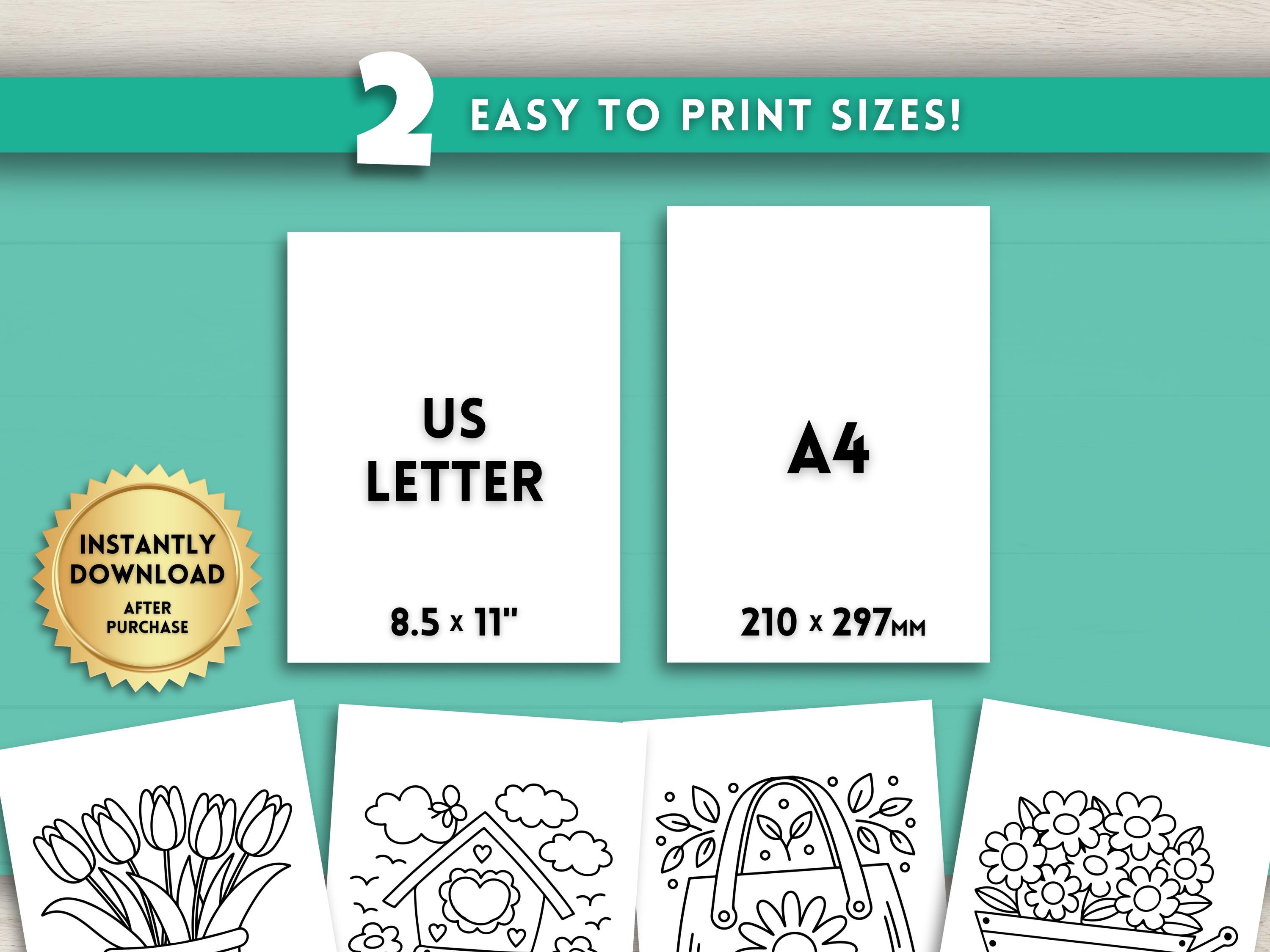 Spring Printable Coloring Pages for Kids Adults, Spring Easter ...