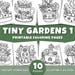 Tiny Gardens Coloring Pages for Adults Kids, Bold and Easy Coloring ...