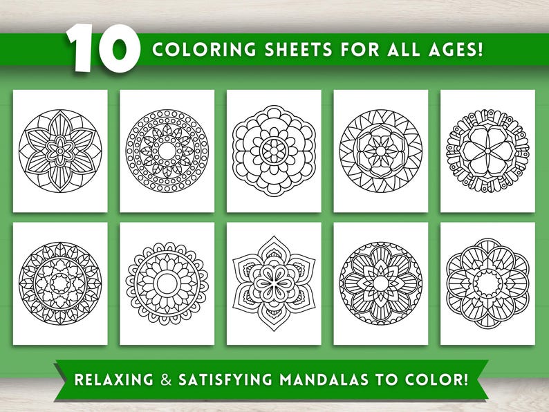 10 Bold and Easy Mandalas Coloring Pages for Adults Kids Toddlers ...