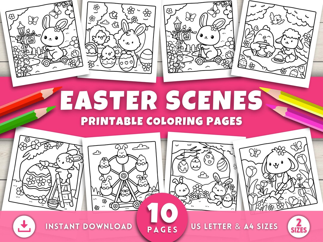 Easter Easy Coloring Pages for Kids, Toddlers Preschoolers, Kids Easter ...