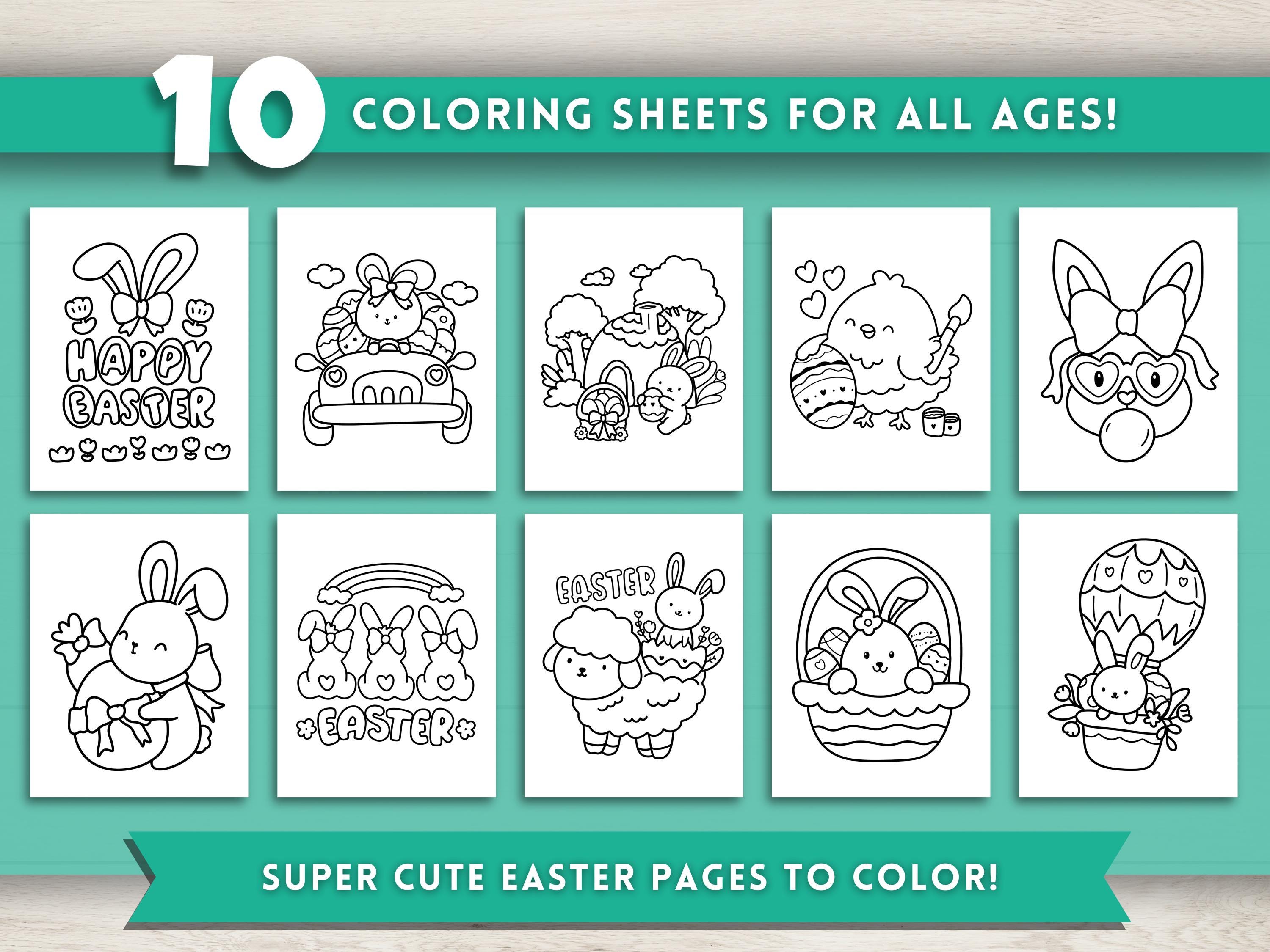 Easter Coloring Pages for Kids, Toddlers & Preschoolers, Easy Spring ...