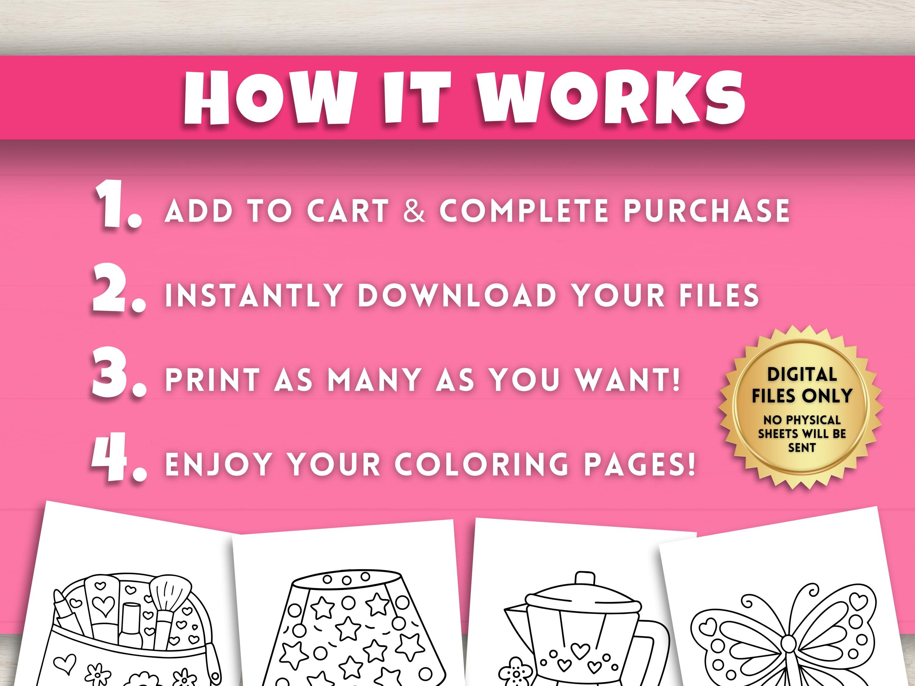 Cute and Simple Coloring Pages for Adults & Kids, Girl Coloring Pages ...