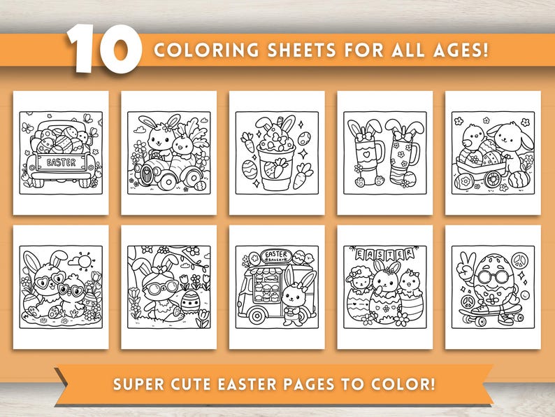 Easter Cute Coloring Pages for Kids Toddlers Preschoolers, Easter ...