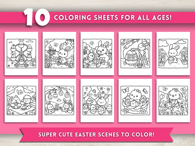 Easter Easy Coloring Pages for Kids, Toddlers Preschoolers, Kids Easter ...