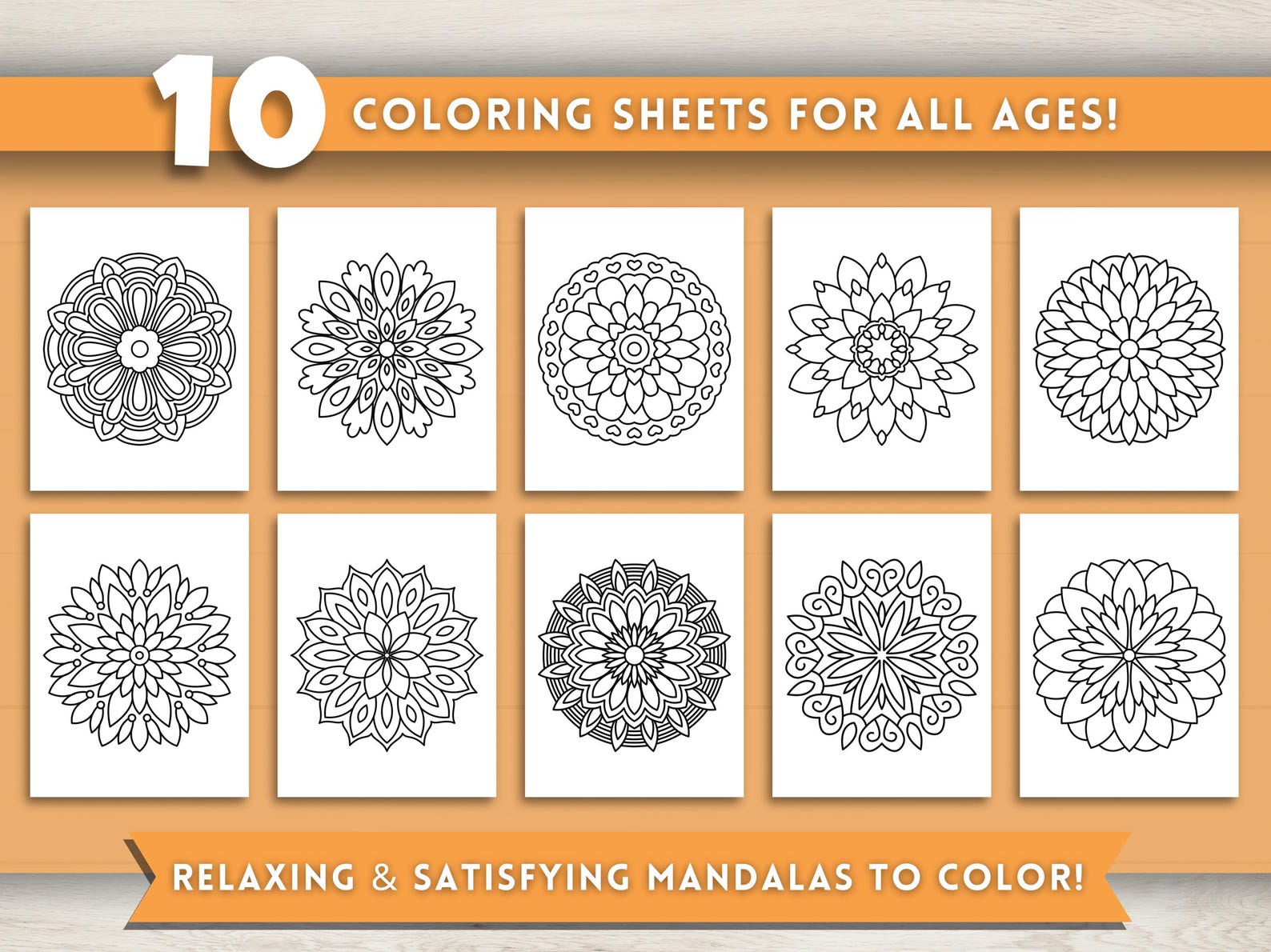 10 Easy Mandala Coloring Sheets for Kids Toddlers Adults, Mindful ...
