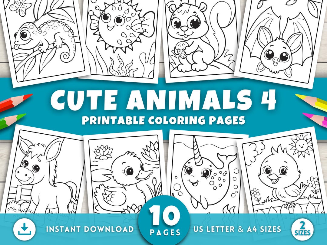 Fun Animal Coloring Pages for Toddlers, Preschoolers & Kids – Easy ...