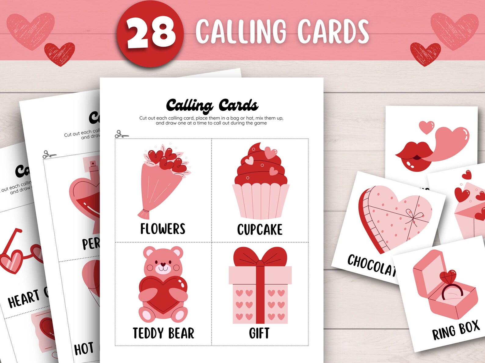 Valentines Day Bingo, Printable Valentines Bingo Game, Valentine's Day ...