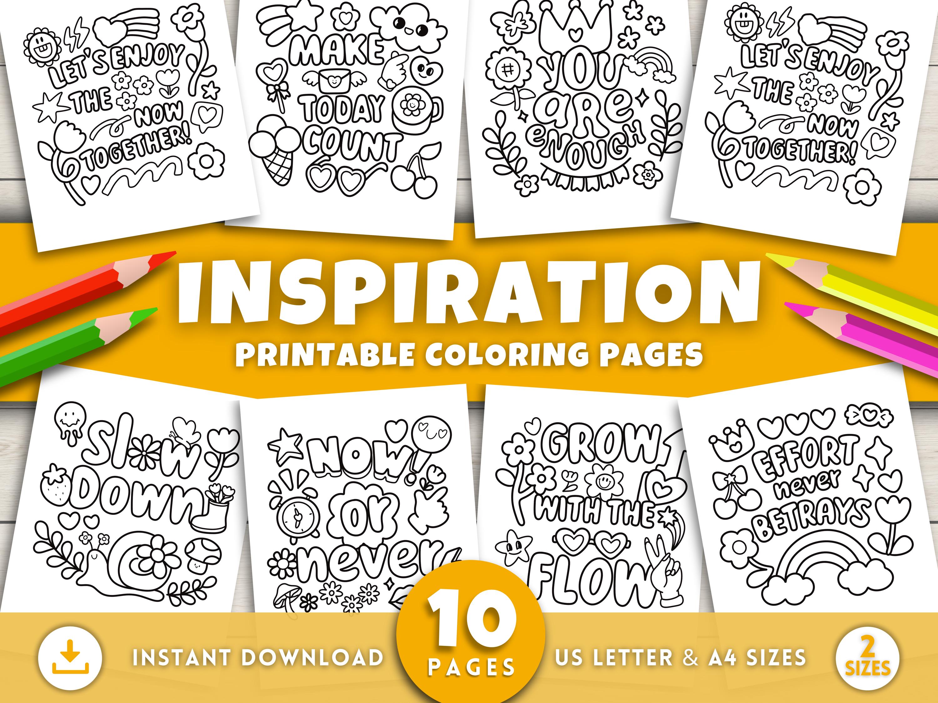 Inspirational Quotes Coloring Pages for Adults Kids Printable ...