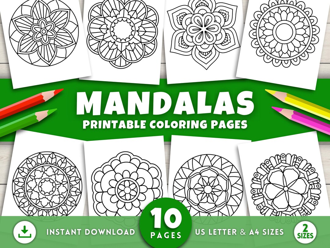 10 Bold and Easy Mandalas Coloring Pages for Adults Kids Toddlers ...