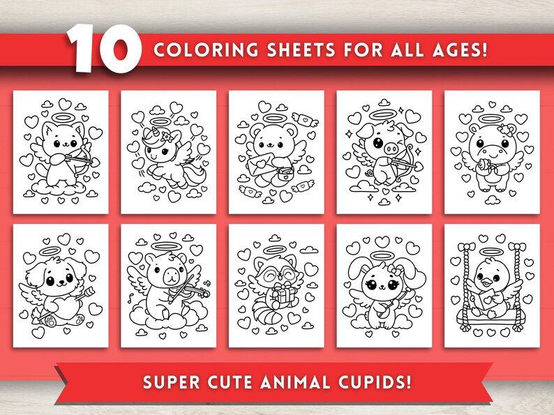 Cute Cupid Valentines Day Printable Coloring Pages for Kids Toddlers ...