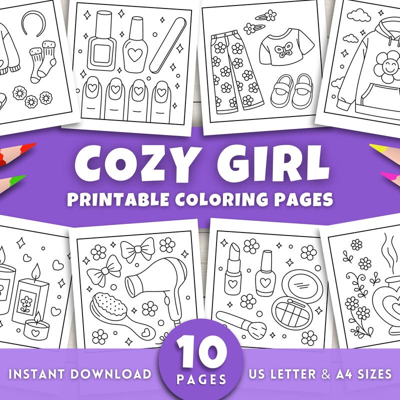 Coloring Pages Girl Fashion - Etsy UK