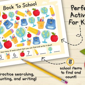 Back to School I Spy Activity for Kids, Printable I Spy Game, Look and ...