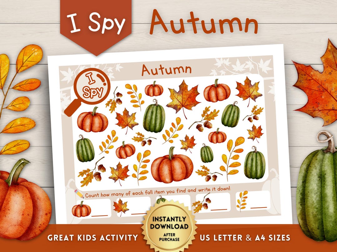 Autumn I Spy Activity for Kids, Printable I Spy Game, Fall Classroom ...
