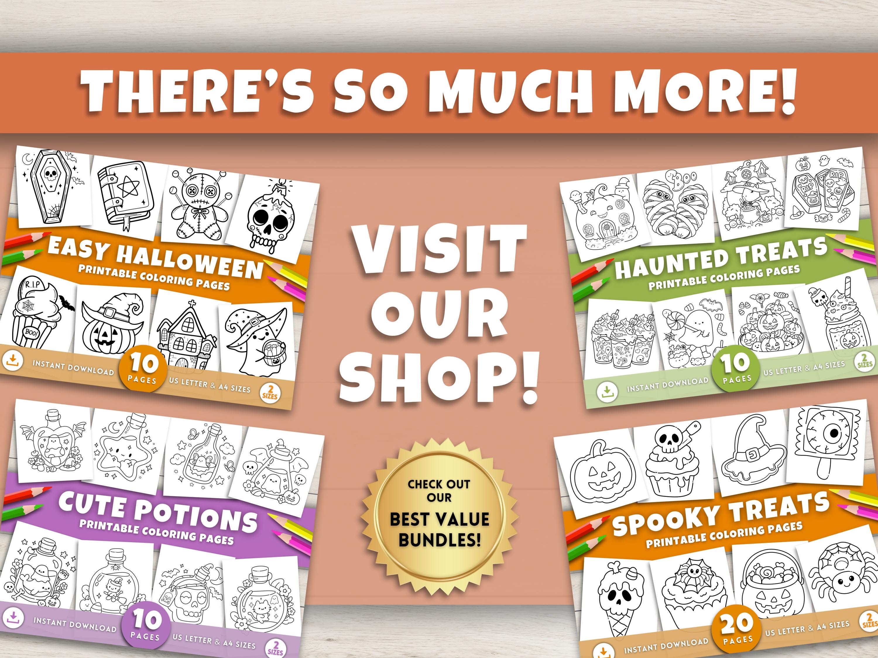 Cute Halloween Coloring Pages for Kids and Adults, Bold & Easy ...
