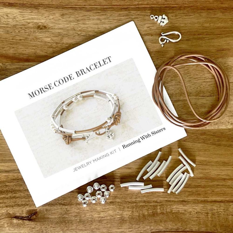 Morse Code Bracelet Kit in Camel DIY Bracelet Kit With | Etsy