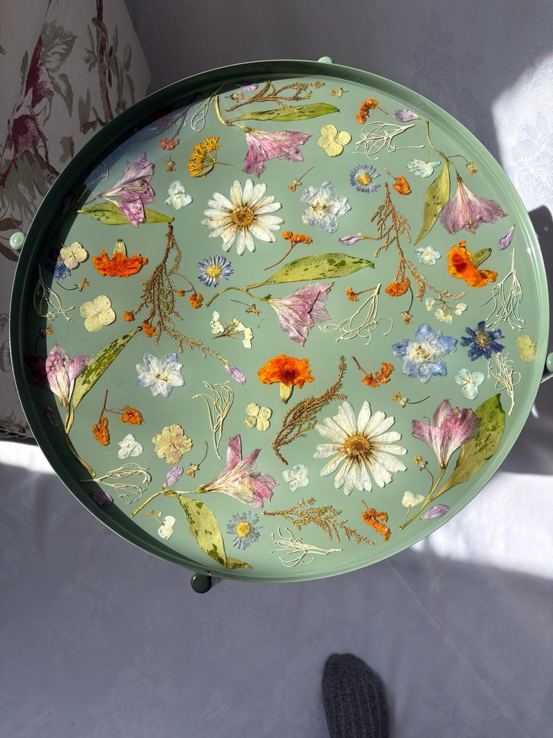 Flowers Table, Custom Handmade Floral Table, Coffee Side Table ...