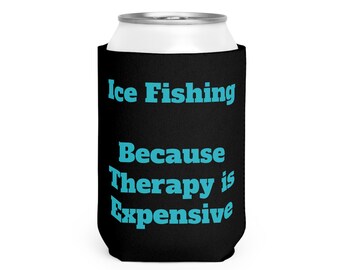 Blue Fishing Can Cooler, Fisherman Gift, Fishing Lover Beverage Sleeve ...