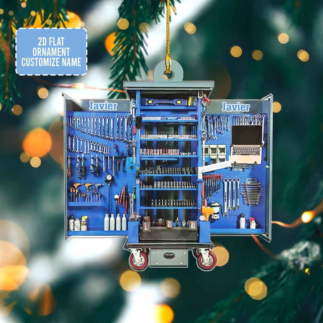 Mechanic Tool Box Hanging Ornament, Christmas Tree Mechanic Repair Shop ...