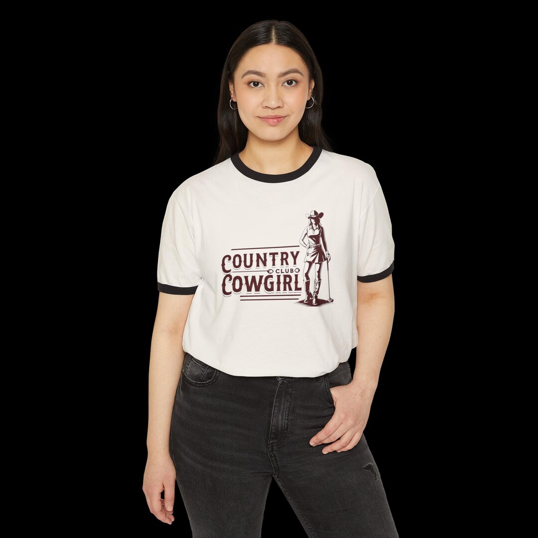Vintage Western Country Club Cowgirl T-shirt, Cowgirl Boot Golf Tee ...