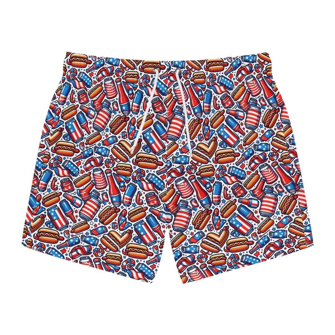 4th of July Swim Trunks, Patriotic Men's Bathing Suit for Independence ...