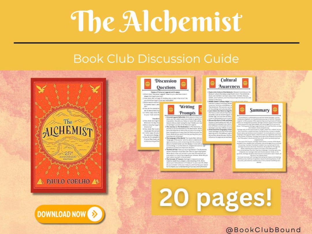 The Alchemist Book Club Guide: Discussion Questions, Chapter Summaries ...