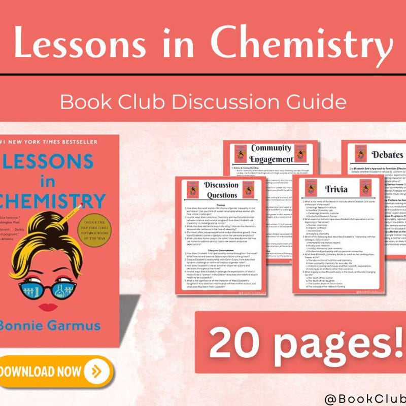 Lessons in Chemistry Book Club Guide - Etsy
