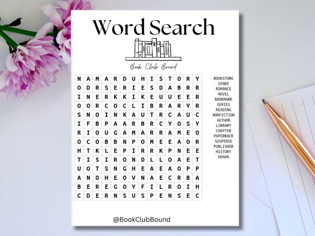 Book Club Game: Word Search - Etsy