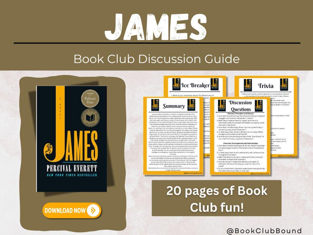 James by Percival Everett Book Club Guide | Printable Discussion Kit ...