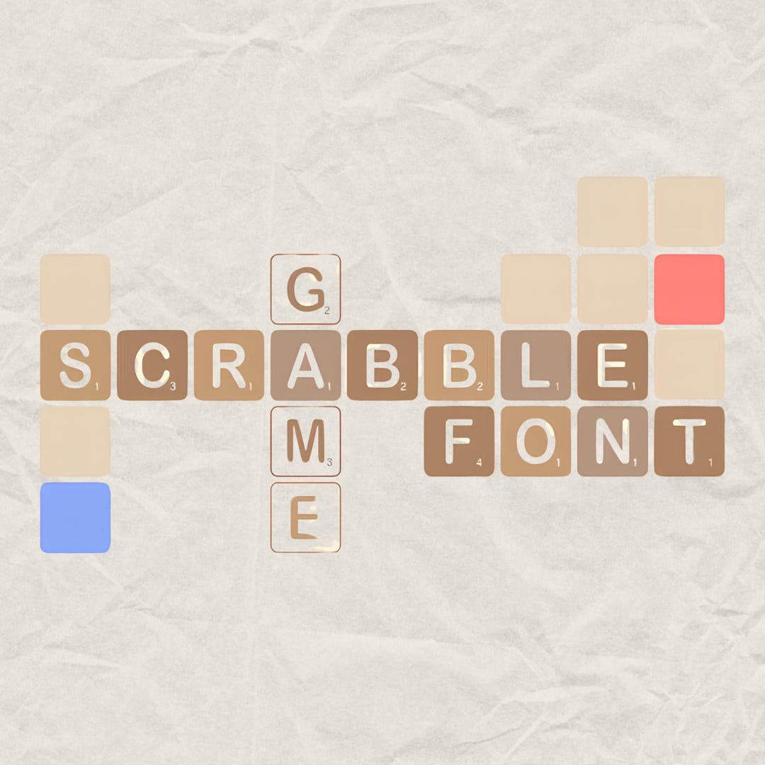 Scrabble Game Font, Handwritten Font, Handwriting Font, Hand Lettering ...