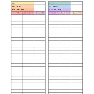 Debt Payoff Tracker Printable | Financial Goal Planner | Budgeting ...