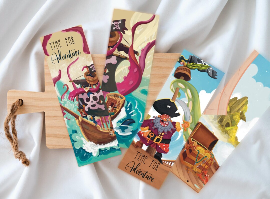 Pirate Bookmark Set 2 Double-sided PNG Bookmarks Perfect Souvenir for a ...