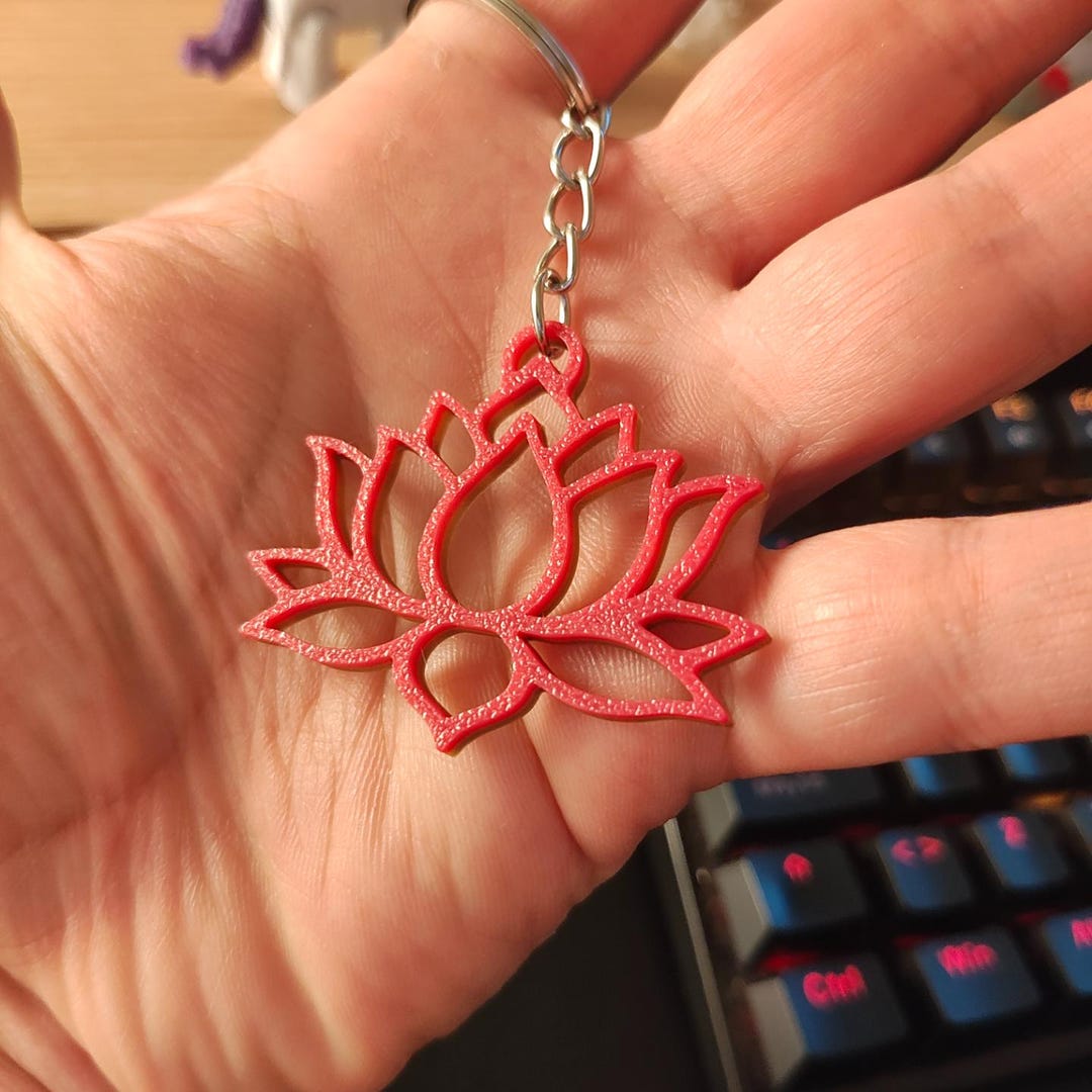 Lotus Flower Keychain - Etsy