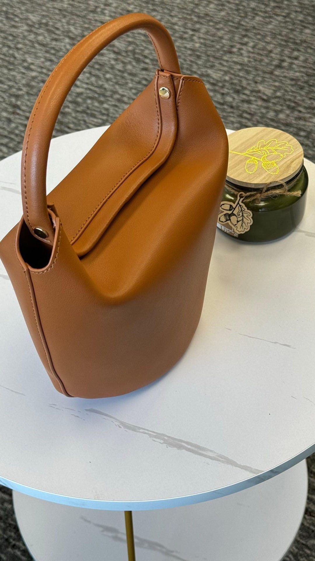 Barrel-shaped Bag in Genuine Leather - Etsy