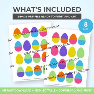 Easter Egg Sensory Bin Activity Printable, Toddler Color Matching Game ...