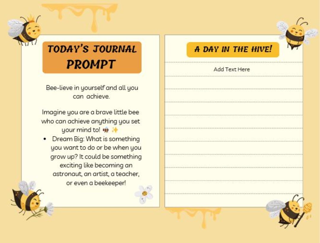 Busy Bee Weekly Template - School Aged Children, Weekly Planner - Etsy