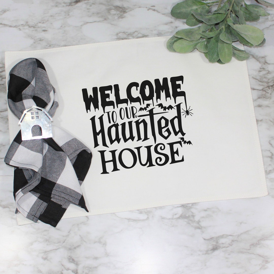Haunted House Halloween Placemat, Farmhouse Decor - Etsy