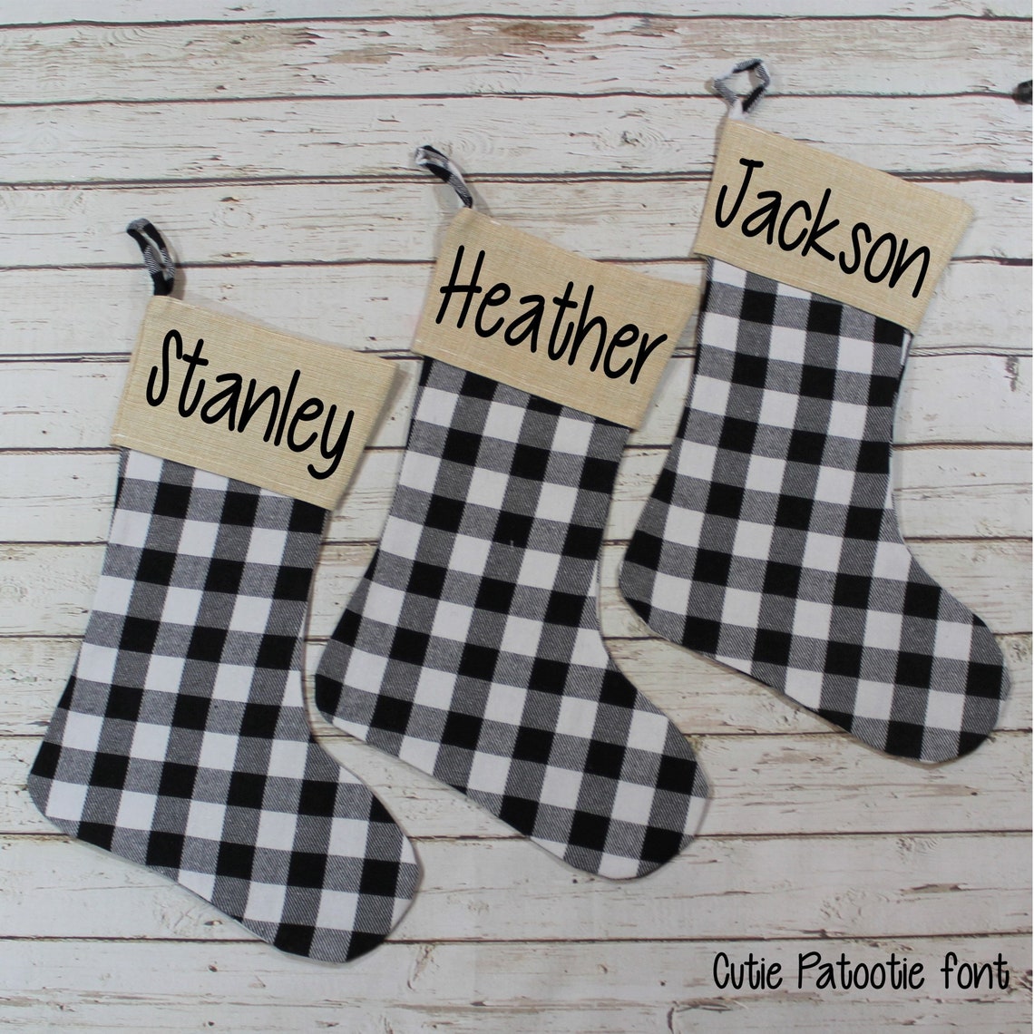 Buffalo Check Christmas Stockings Personalized Plaid | Etsy