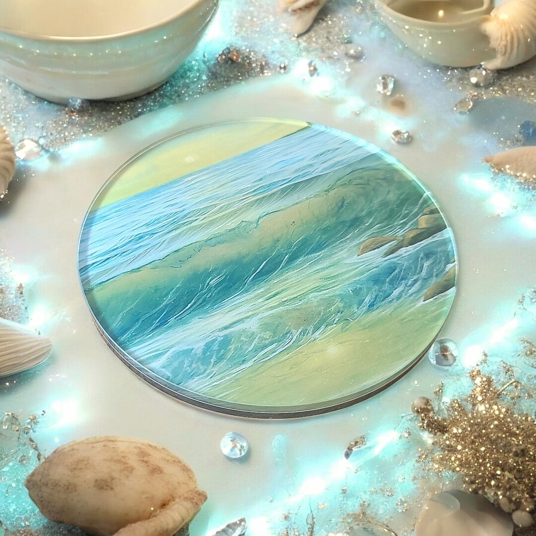 Painted Sunset Coaster – UV Crystal Print of My Original Painting for ...