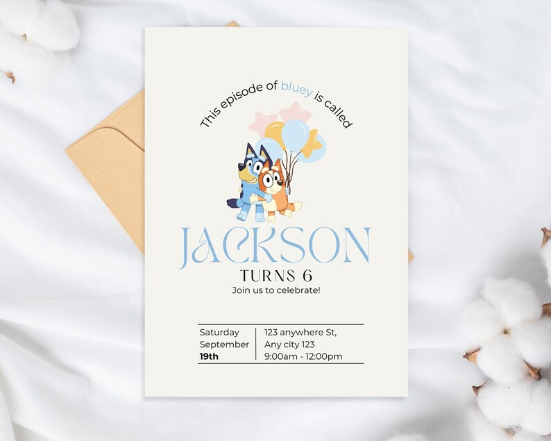 Bluey Birthday Invitation Digital Download – Editable Printable ...
